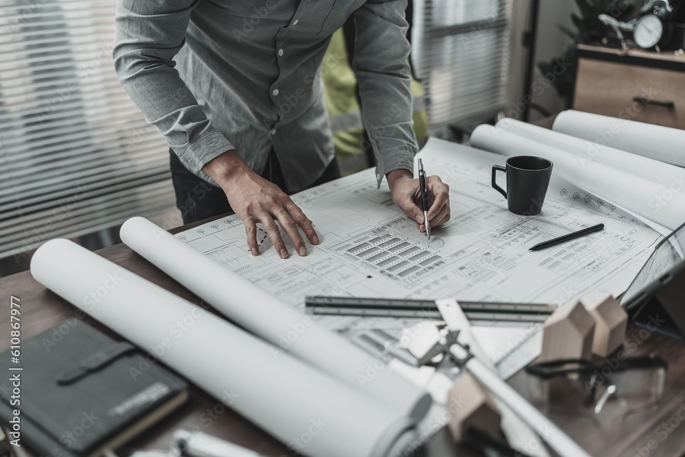 Engineering working with drawings inspection and Calculator, triangle ...