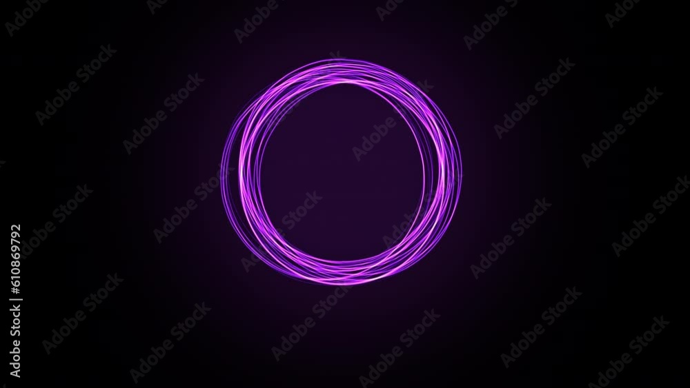 Futuristic 3D animation of glowing rotating circles from particles, 4K ...
