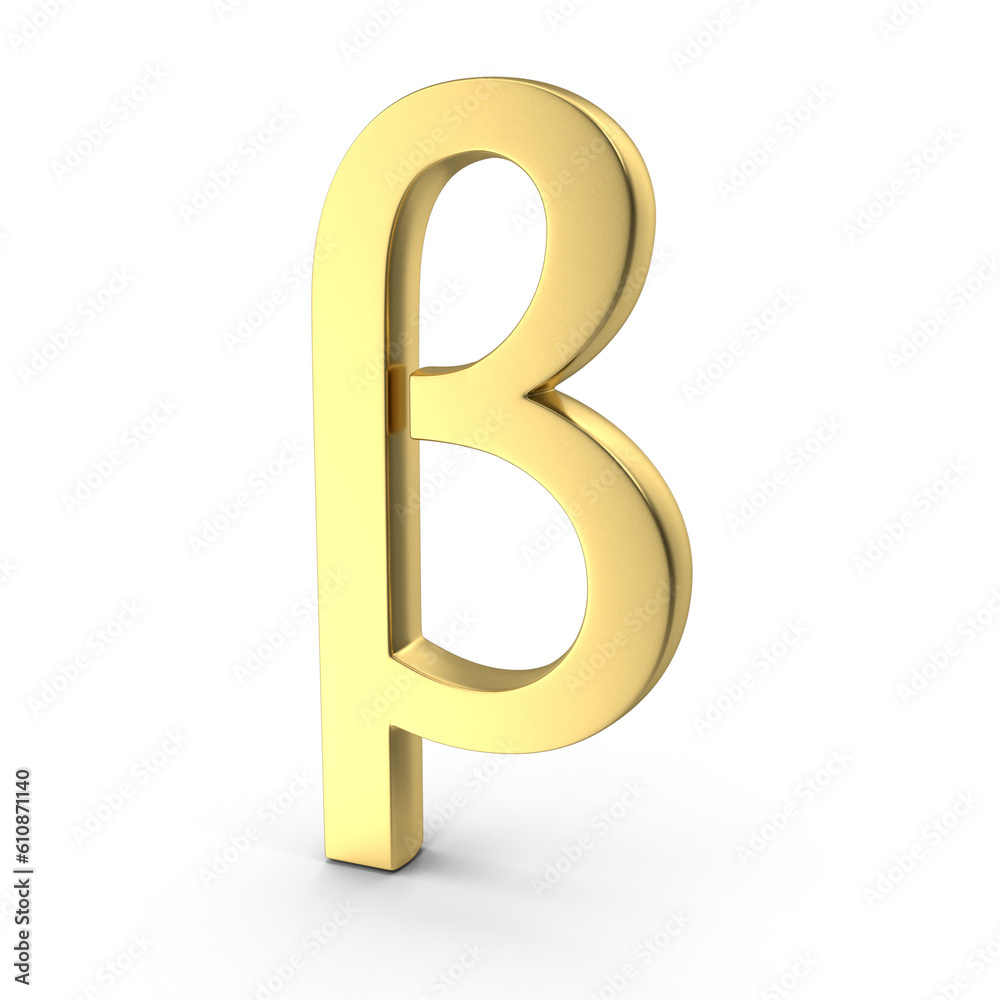 3d golden Greek letter beta symbol sign Stock Illustration | Adobe Stock