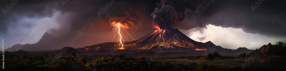 Spectacular simultaneous storm and volcanic eruption, electrifying ash ...