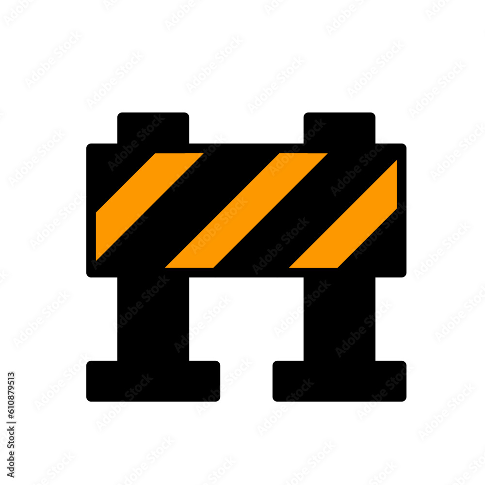 construction fence icon, no entry icon, prohibid and forbiden icon ...