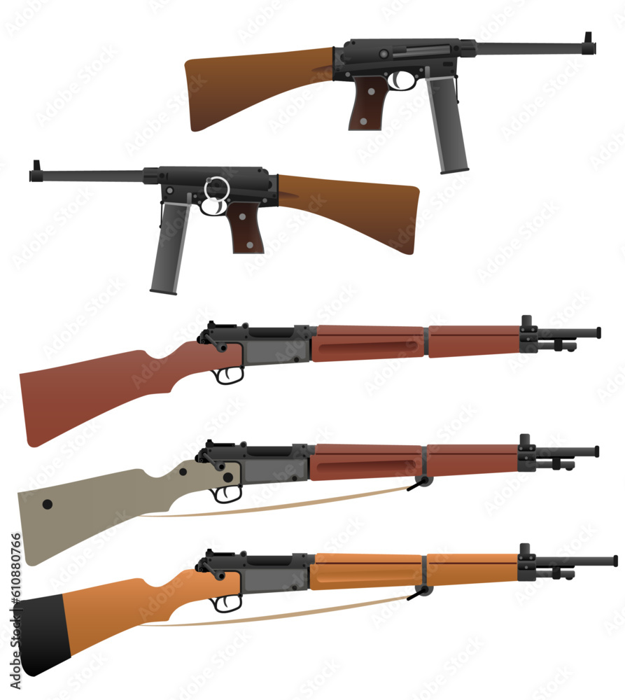 WW2 French Infantry Weapons / Ai Illustrator Stock Vector | Adobe Stock