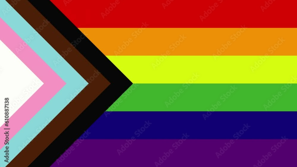 animated LGBT pride month concept transition rainbow flag for video ...