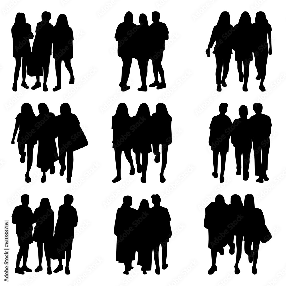 Vector Collection Set of Socialite People Silhouettes Stock Vector ...