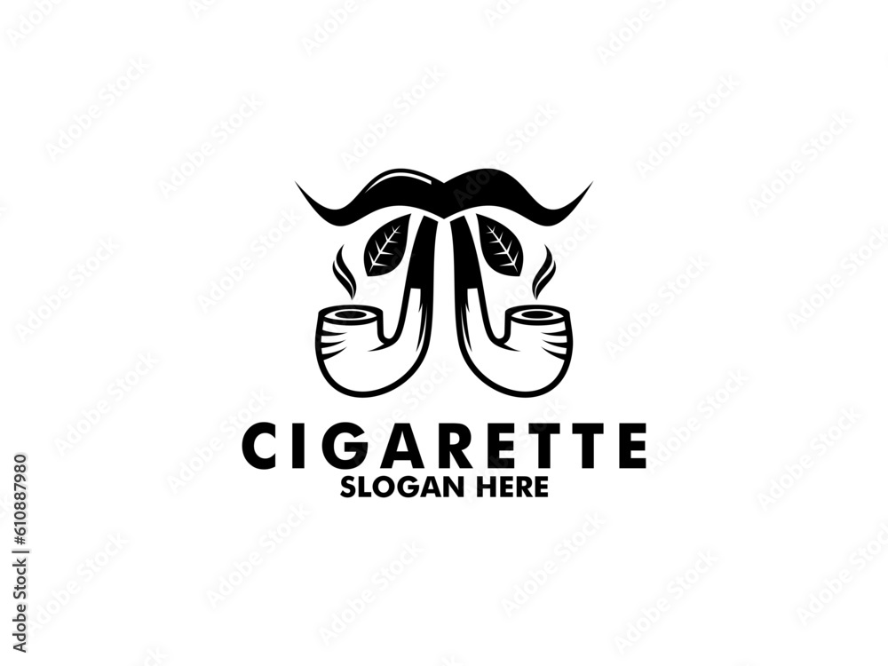 Cigarette logo Vector . Premium cigar smoke logo design template Stock ...