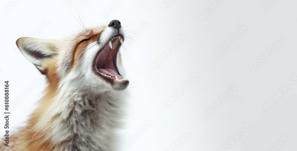 Fox screaming banner. Generate Ai Stock Illustration | Adobe Stock