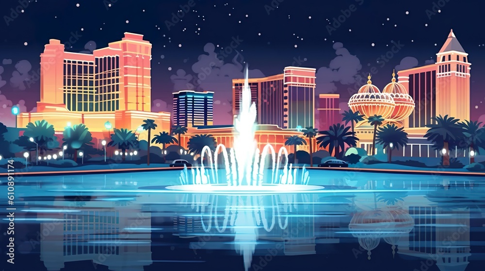 Abstract Background Las Vegas. The electrifying nightlife of Las Vegas ...