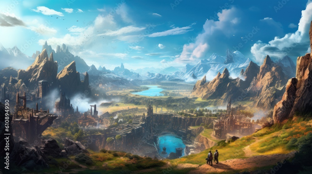Fantasy Landscape Game Art Stock Illustration | Adobe Stock