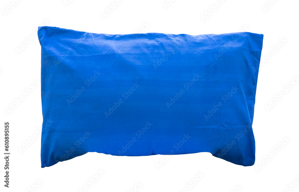 Beautiful blue pillow isolated on white background with clipping path ...