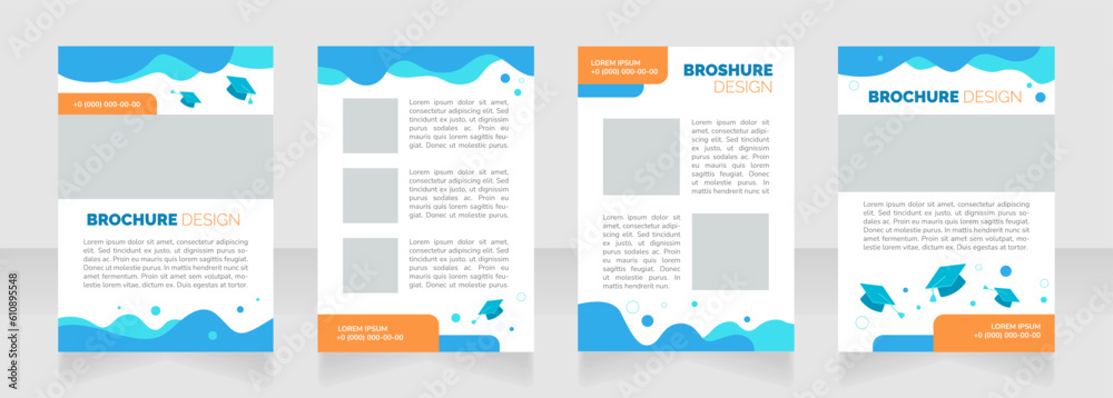 University admission blank brochure layout design. Higher education ...