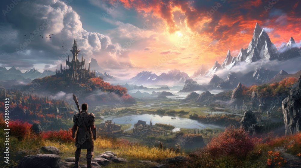 MMORPG game art environment Stock Illustration | Adobe Stock