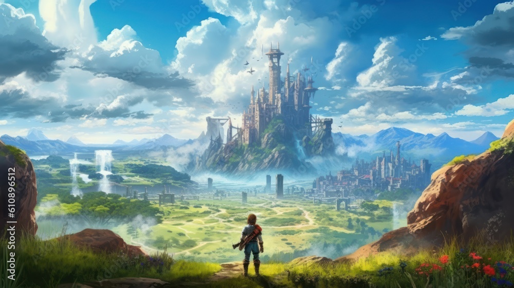 MMORPG game art environment Stock Illustration | Adobe Stock