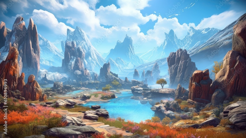 MMORPG game art environment Stock Illustration | Adobe Stock