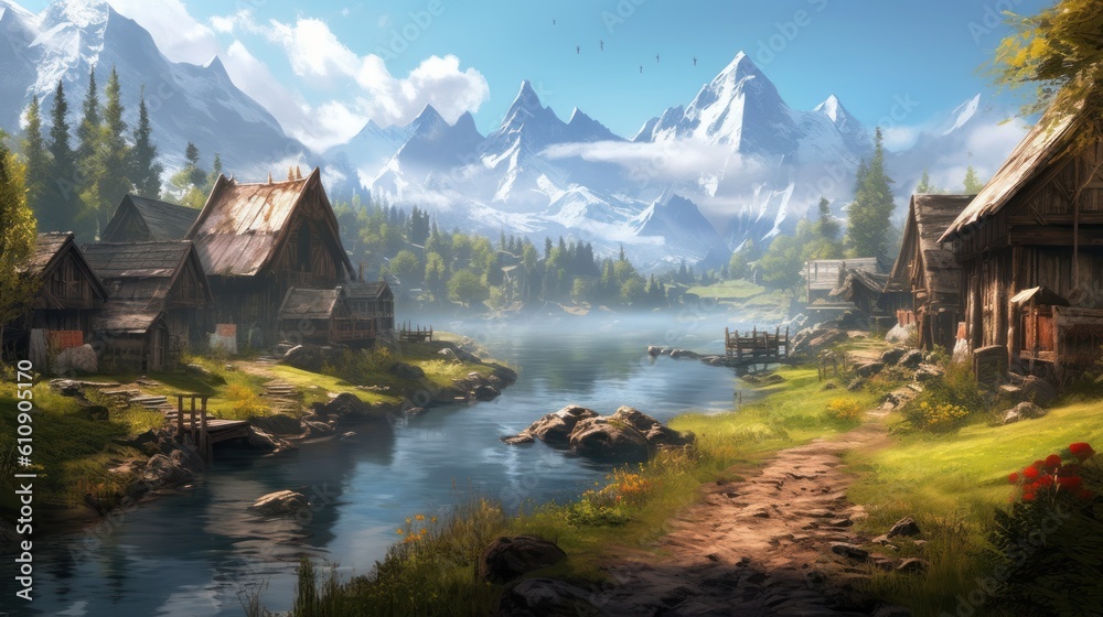 Beautiful Game Environment Art Stock Illustration | Adobe Stock