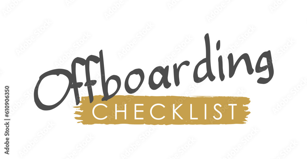 Offboarding Checklist - Vector Headline Lettering design Stock Vector ...