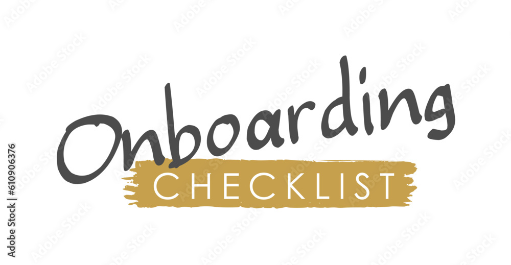 Onboarding Checklist - Vector Headline Lettering design Stock Vector ...