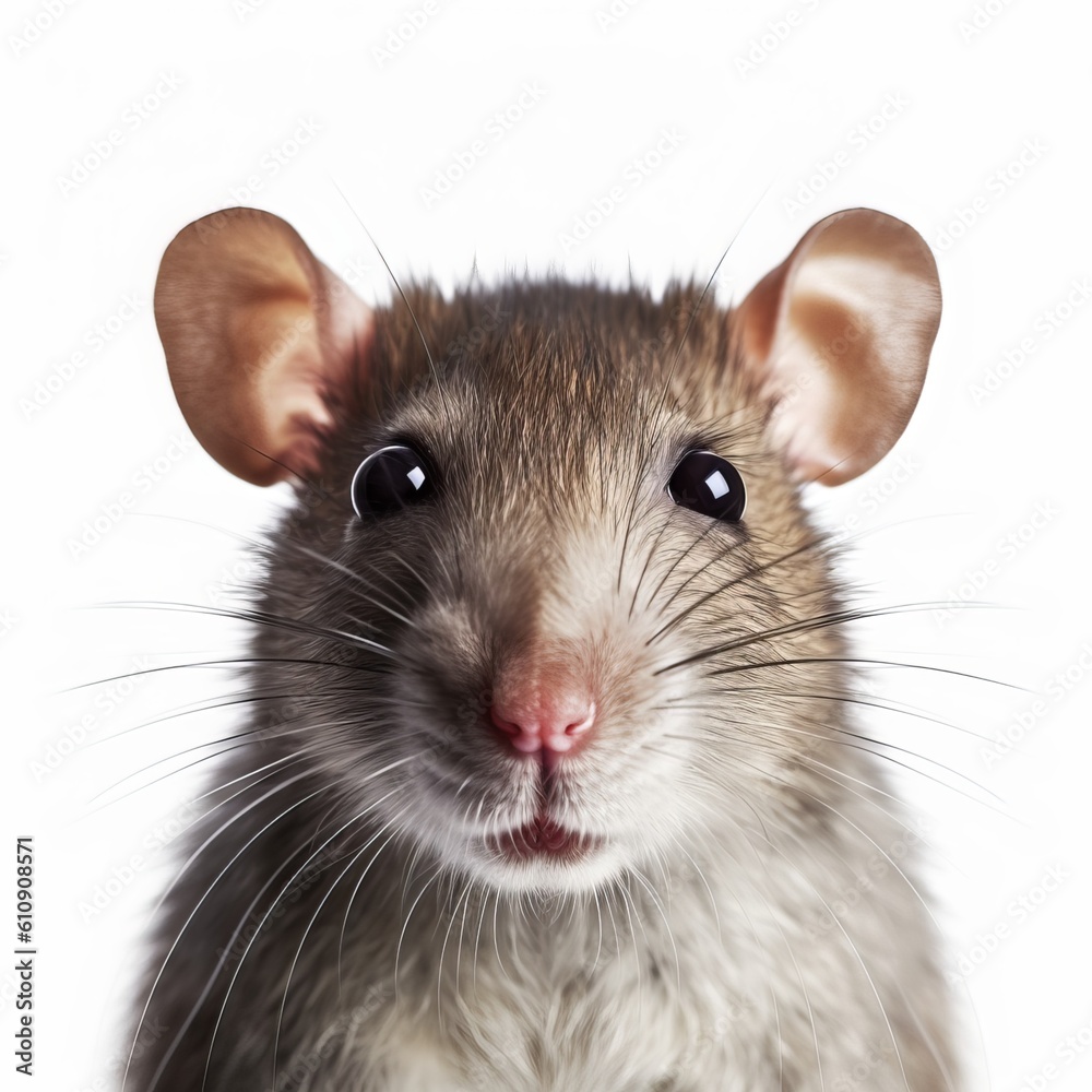 rat face shot , isolated on transparent background cutout Stock ...