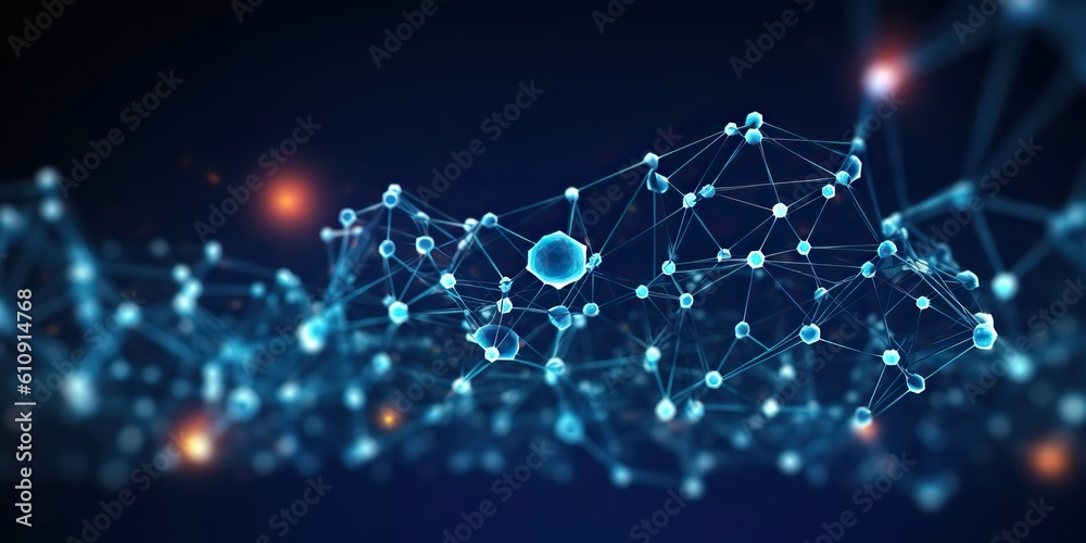 AI Generated. AI Generative. Abstract molecule atom dna connection ...