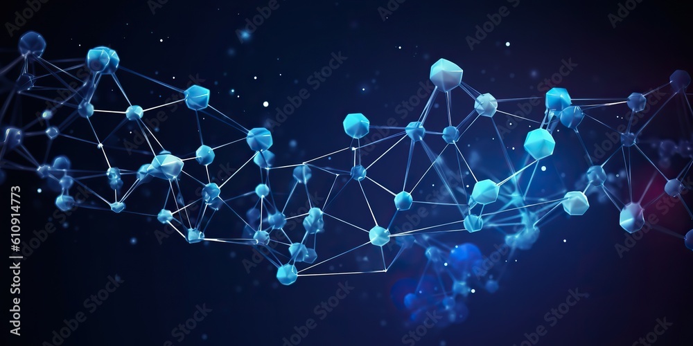 AI Generated. AI Generative. Abstract molecule atom dna connection ...