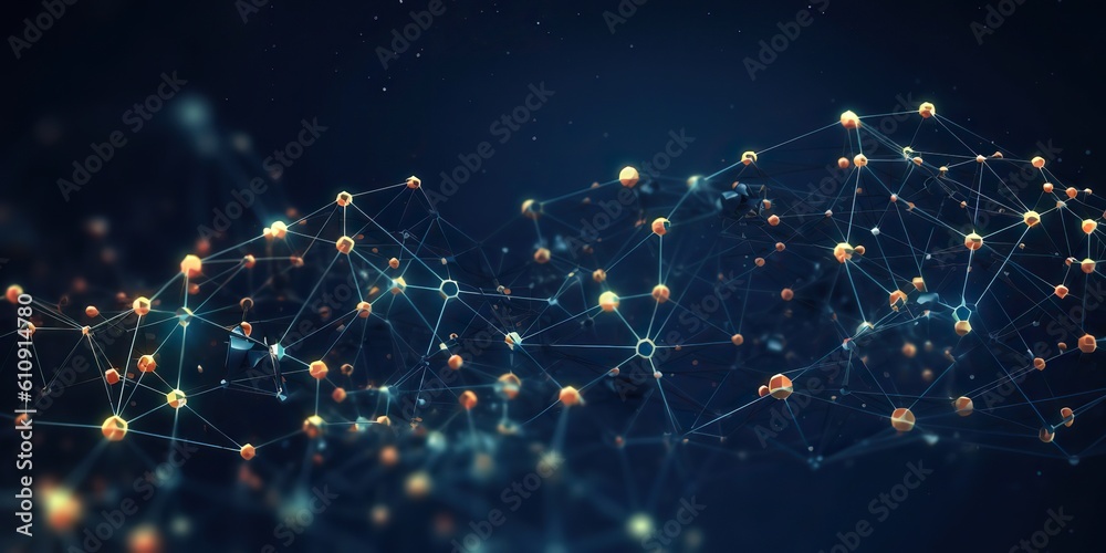 AI Generated. AI Generative. Abstract molecule atom dna connection ...