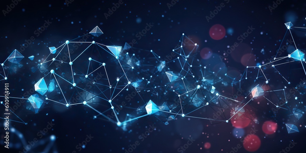 AI Generated. AI Generative. Abstract molecule atom dna connection ...