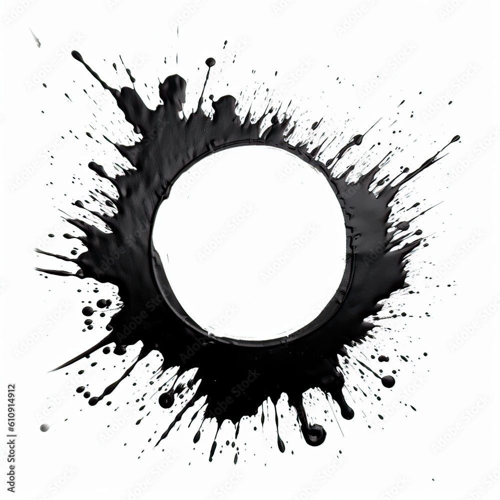 Black Ink Splatter Acrylic Paint Splat on White Paper, Ink splatted ...