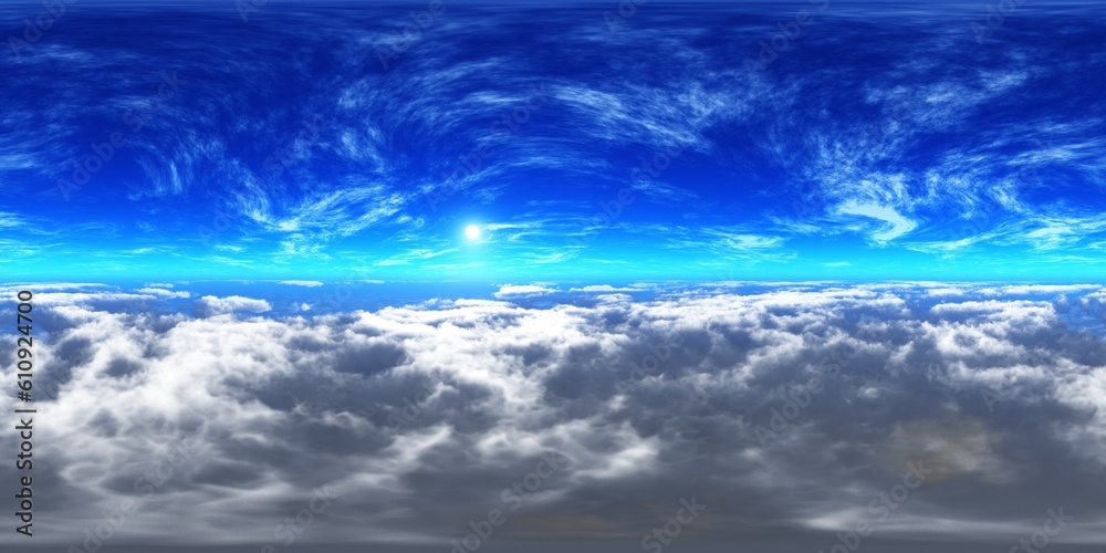 Panorama of clouds, HDRI, environment map , Round panorama, spherical ...