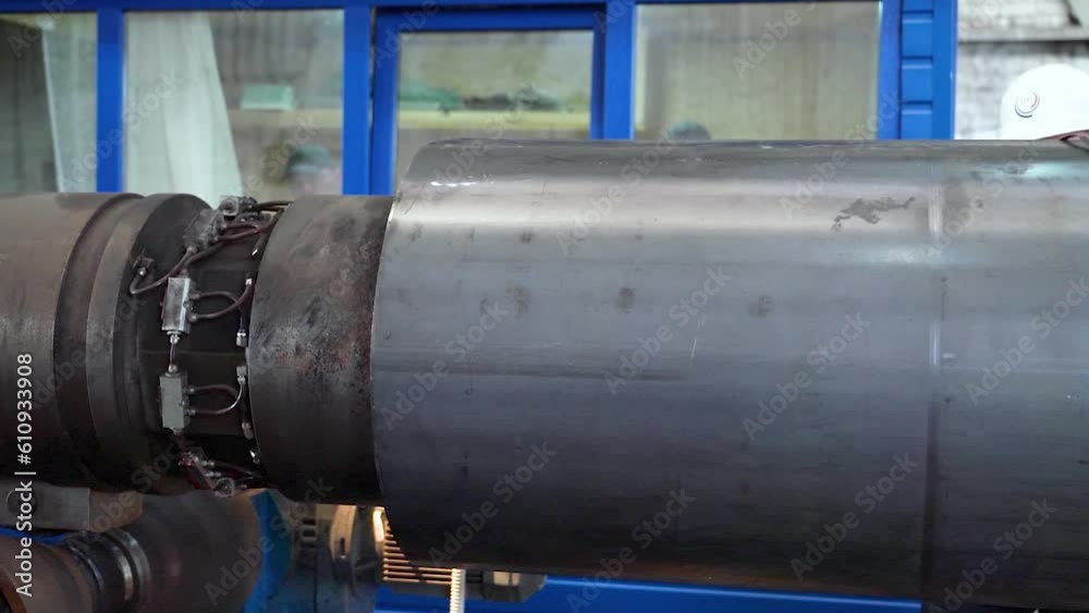 Pipe manufacturing plant. Pipe plant. Iron pipe welding. Pipe expansion ...