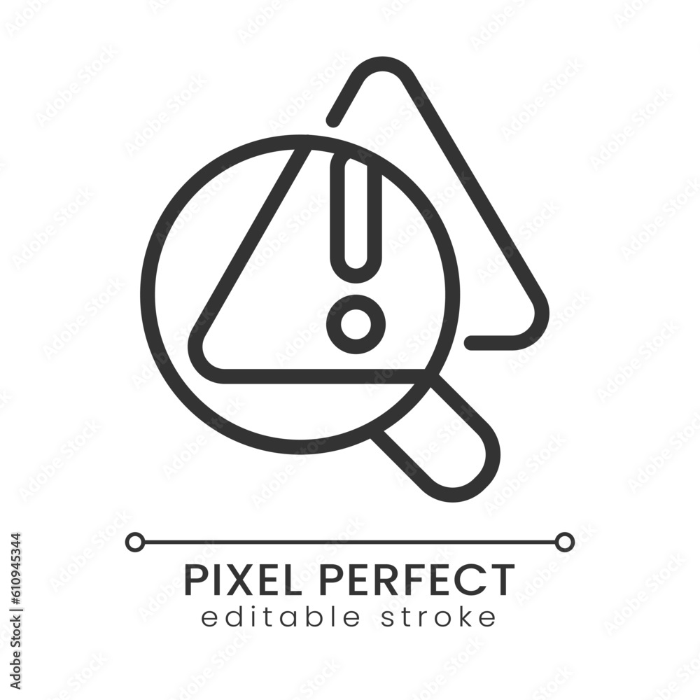 Problem identification pixel perfect linear icon. Problem solving ...