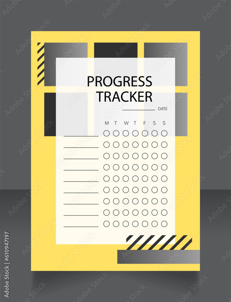 Sports progress tracker worksheet design template. Printable goal ...
