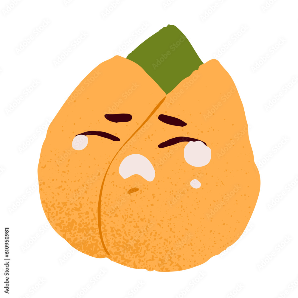 Cute crying onion with sad face. Funny tearful vegetable character ...