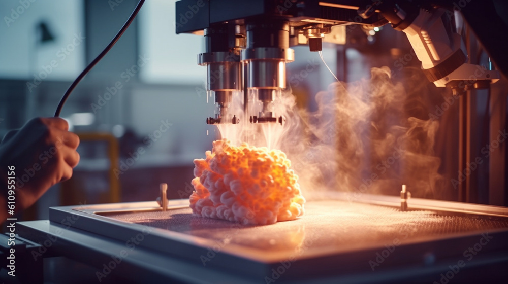 An image of a 3D printer in action, creating intricate objects layer by layer, highlighting the ...