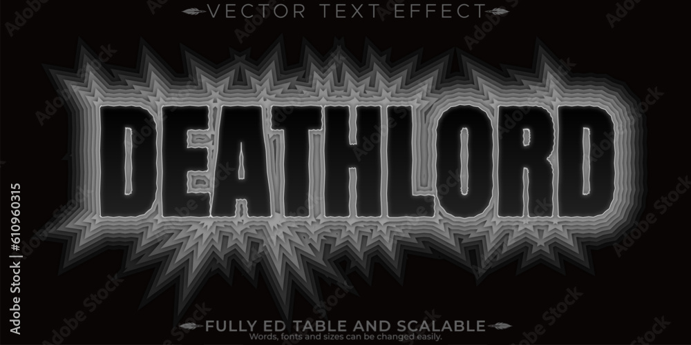 Deathlord text effect, editable gothic and heavy meta text style Stock ...