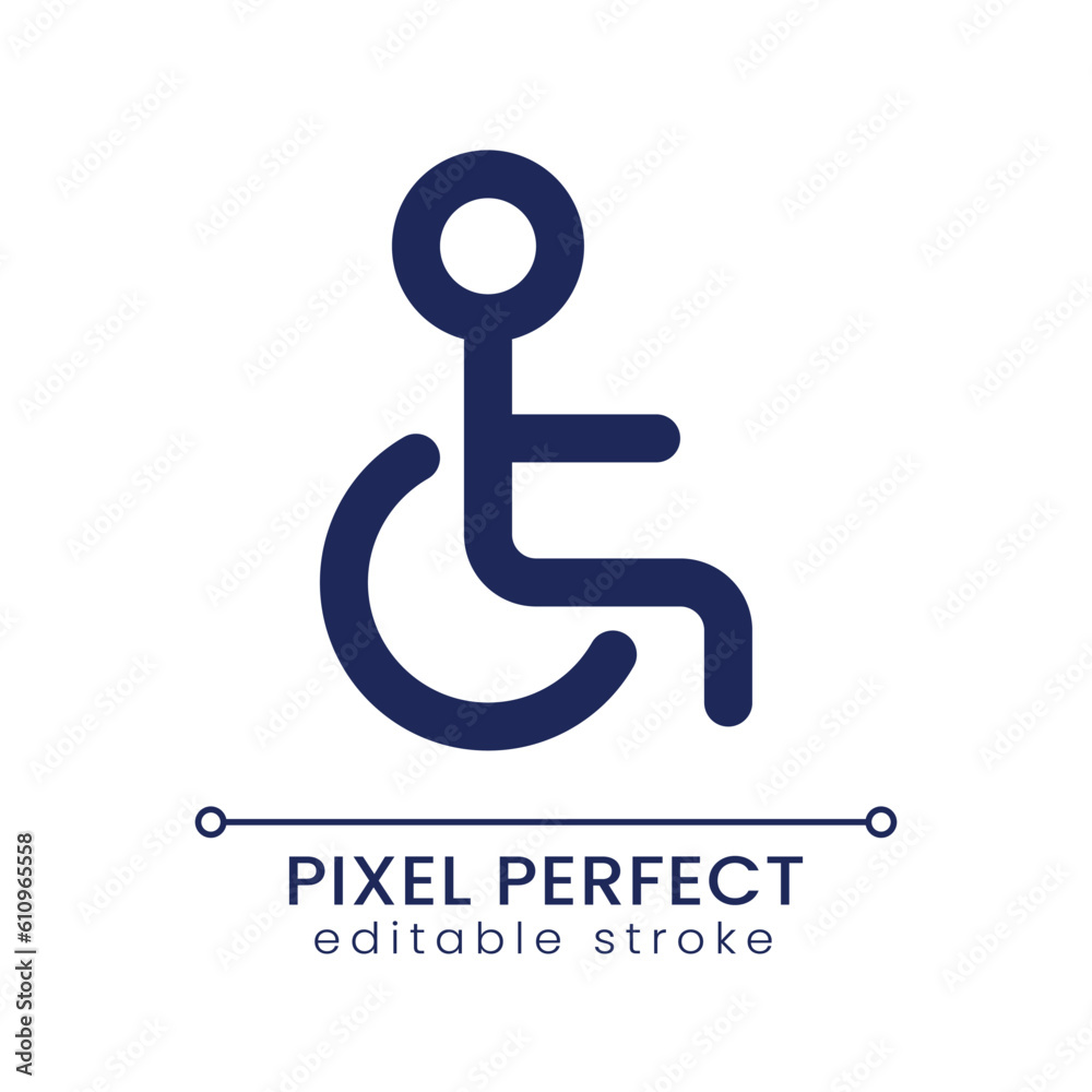 Disability pixel perfect linear ui icon. Accessibility for disabled ...