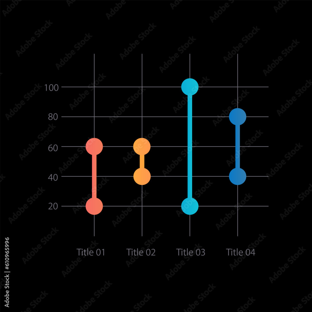 Social opinion polling infographic dot chart design template for dark ...