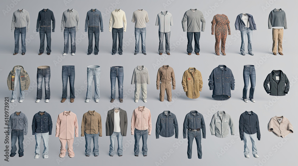 Isolated Clothing Cutouts for Generative AI: Front and Back View Stock ...