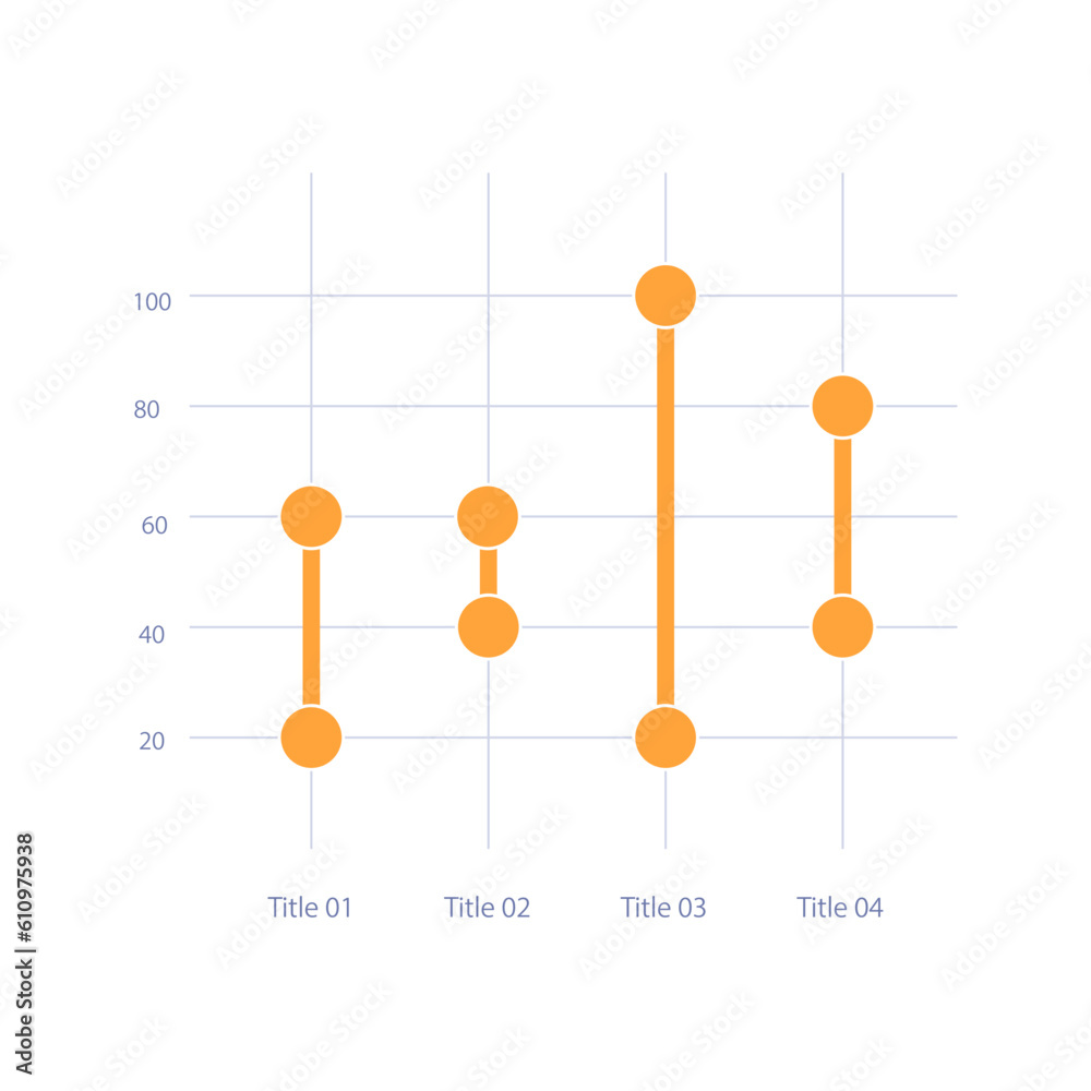 Dumbbell plot infographic chart design template. Show changing numbers ...