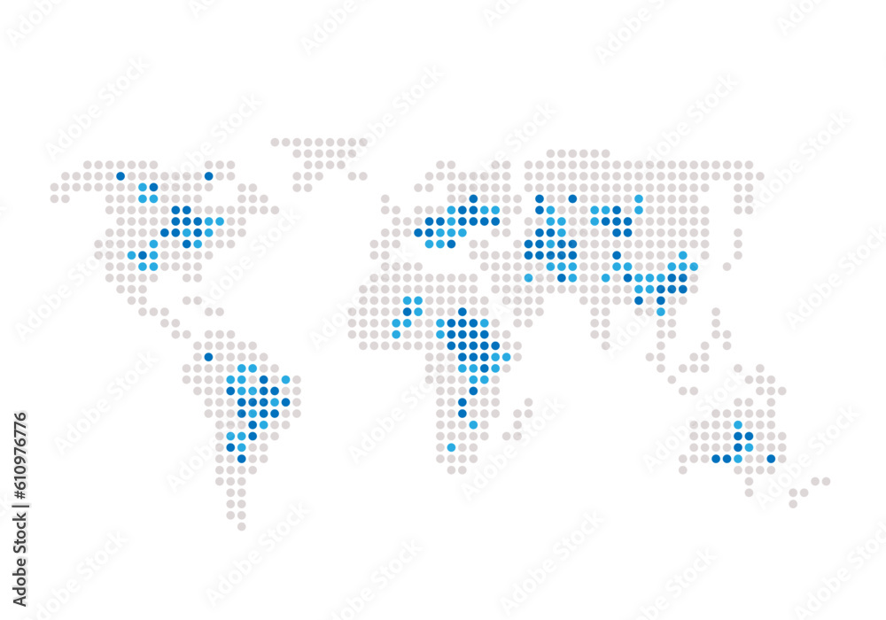 Dot map infographic chart design element. Geographic distribution ...