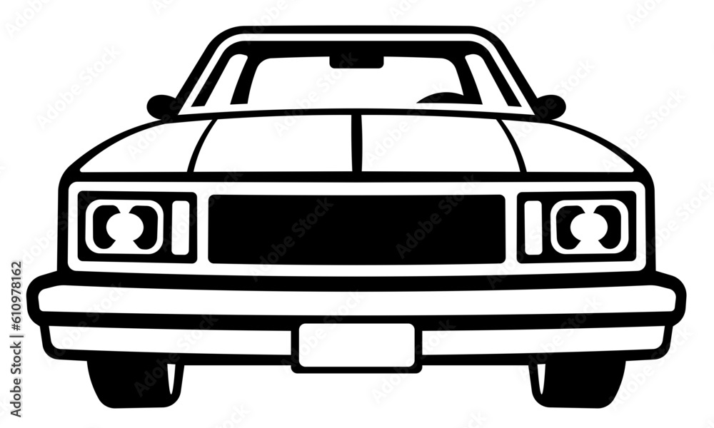 Classic Car SVG, Car front SVG, Car SVG, Retro car SVG, Car silhouette ...