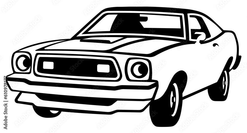 Muscle Car. SVG, Sports car SVG, Race car SVG, Car silhouette, Car Icon ...