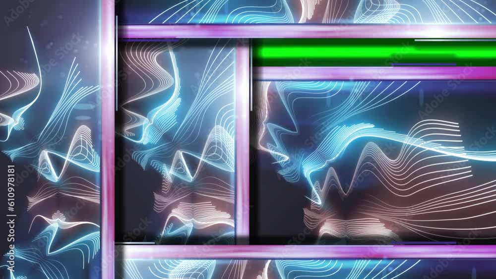 abstract shapes lines in moving blocks animation with glowing neon ... abstract shapes lines in moving blocks animation with glowing neon ...