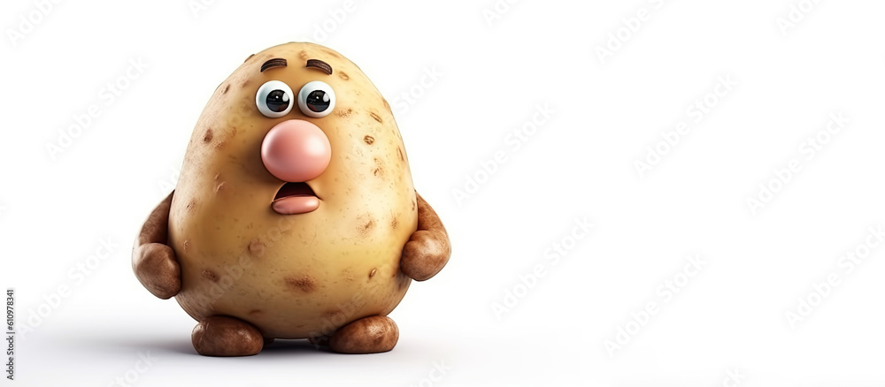 Cute funny happy smiling funny potato. flat cartoon character ...