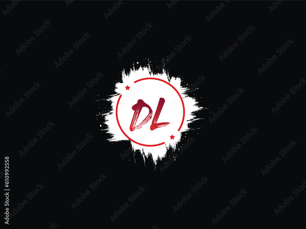 DL, Dl Paint brush logo Vectors Icon Design Stock Vector | Adobe Stock