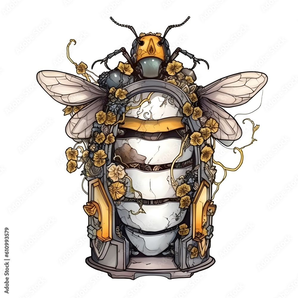 Prompt Beautiful watercolor and ink illustration of a fantasy magical ...