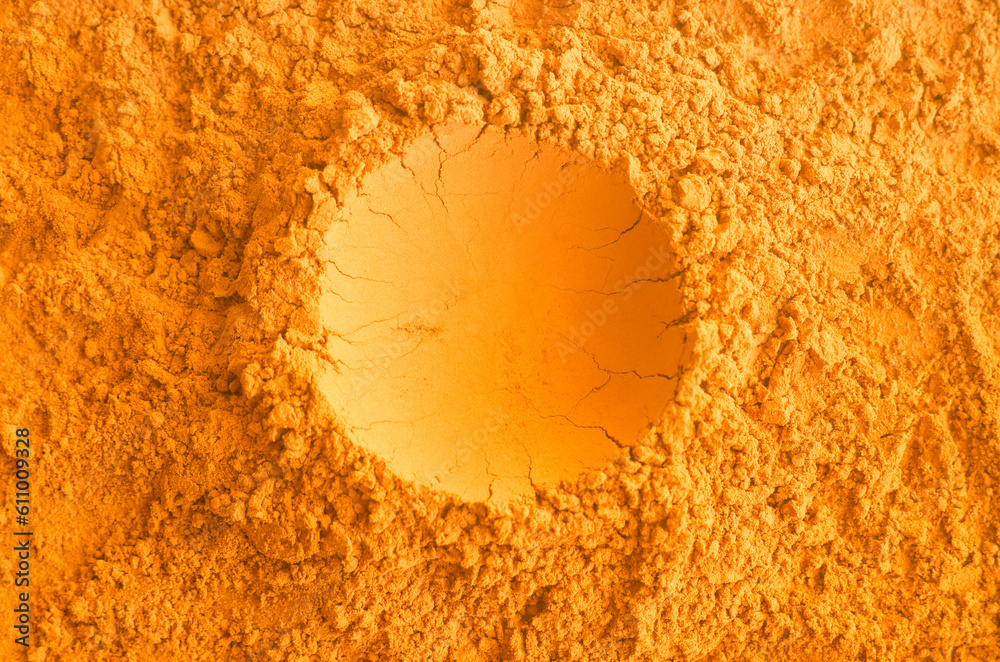 Red terracotta bentonite clay powder texture with cracks. Natural ...