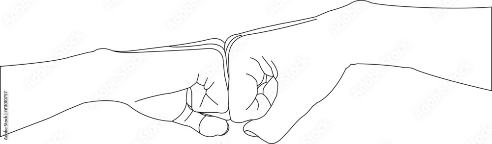 One line drawing hand holding and outline vector on white background ...