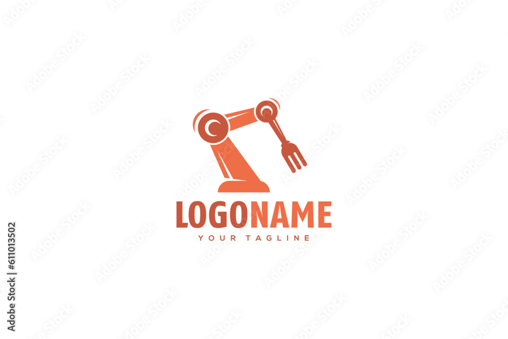 Creative logo design depicting a robotic arm with a fork- Logo Design ...
