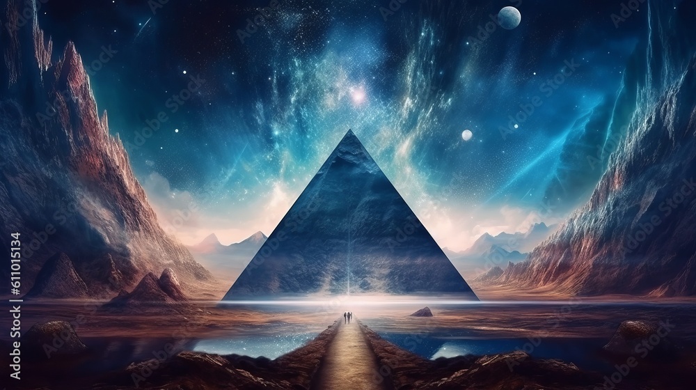 Cosmic surreal landscape, Fantasy, sci-fi illustration ...