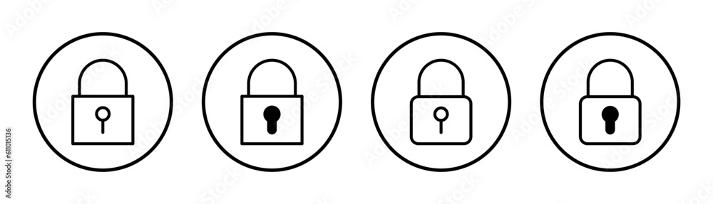 Lock icon set illustration. Padlock sign and symbol. Encryption icon ...