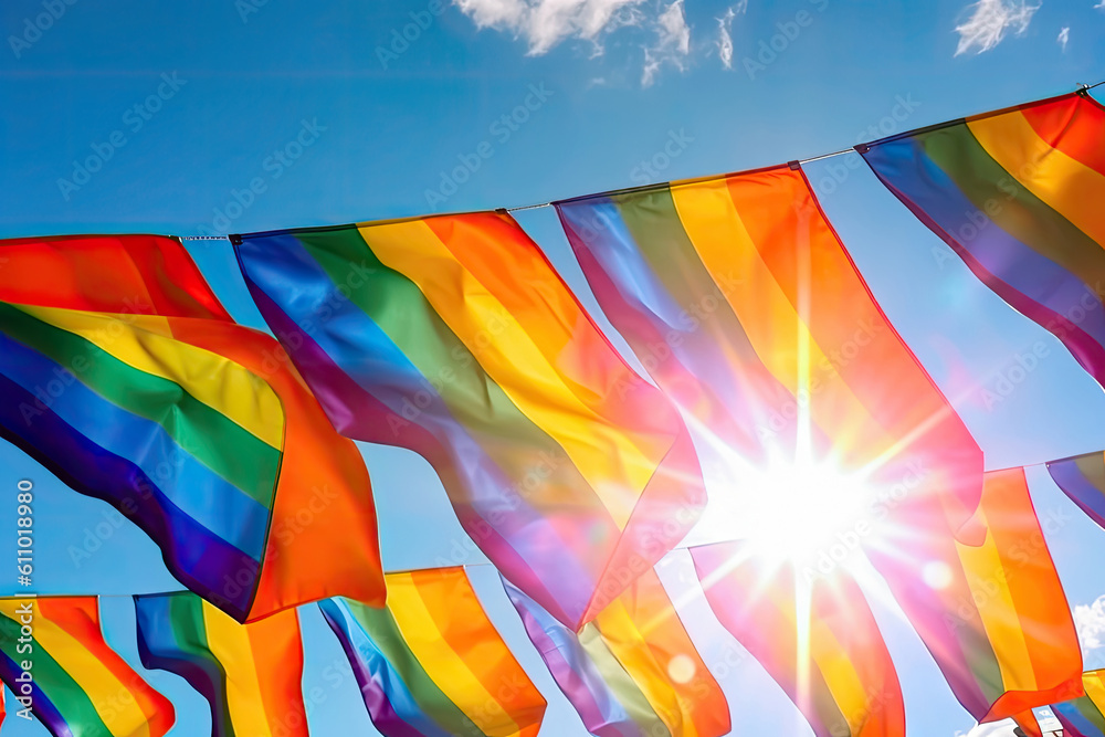 Colorful Display: Rainbow Flag Garlands for LGBTQ+ Pride and ...